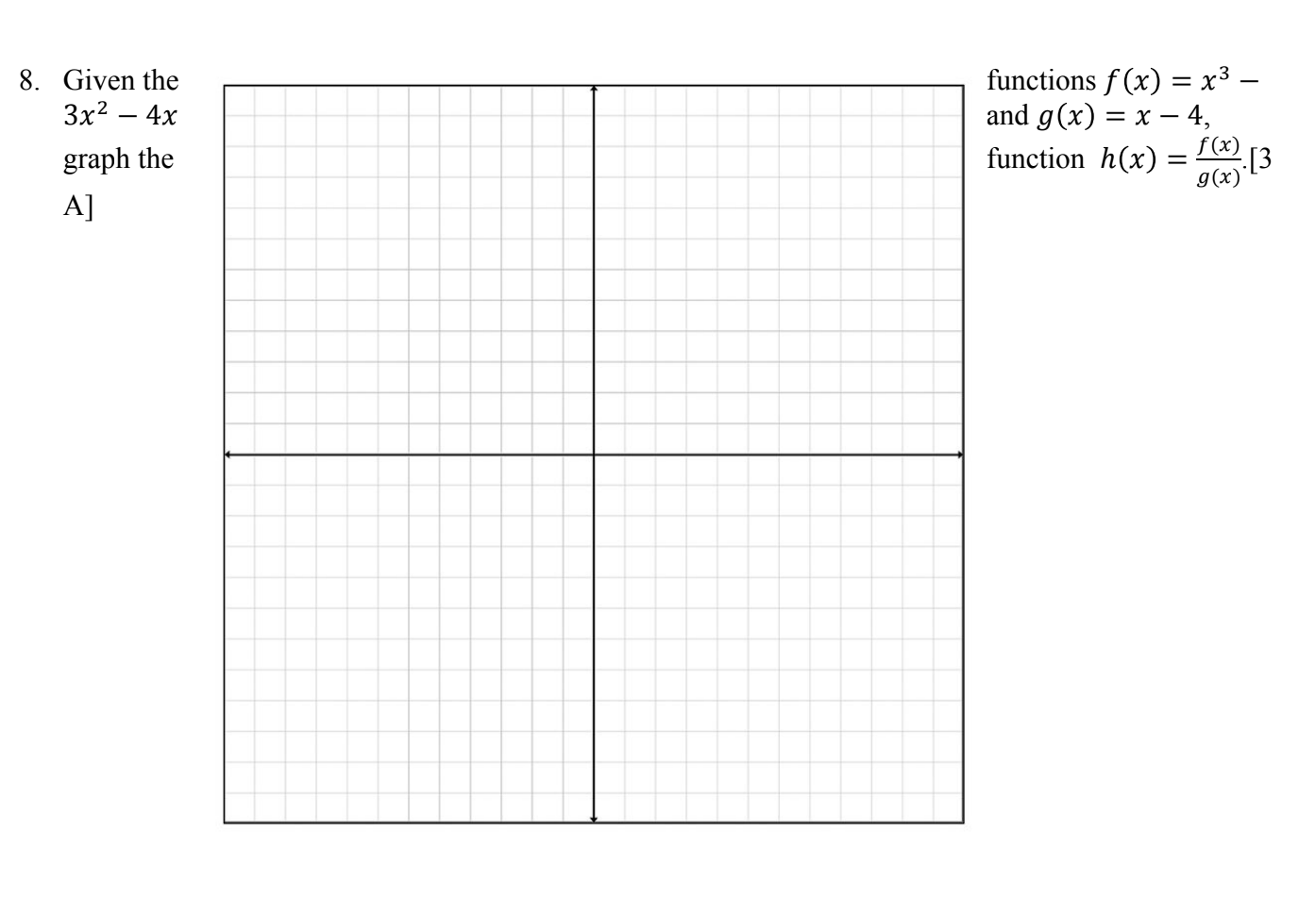 Solved Given the3x2-4xgraph theA]functions f(x)=x3-and | Chegg.com