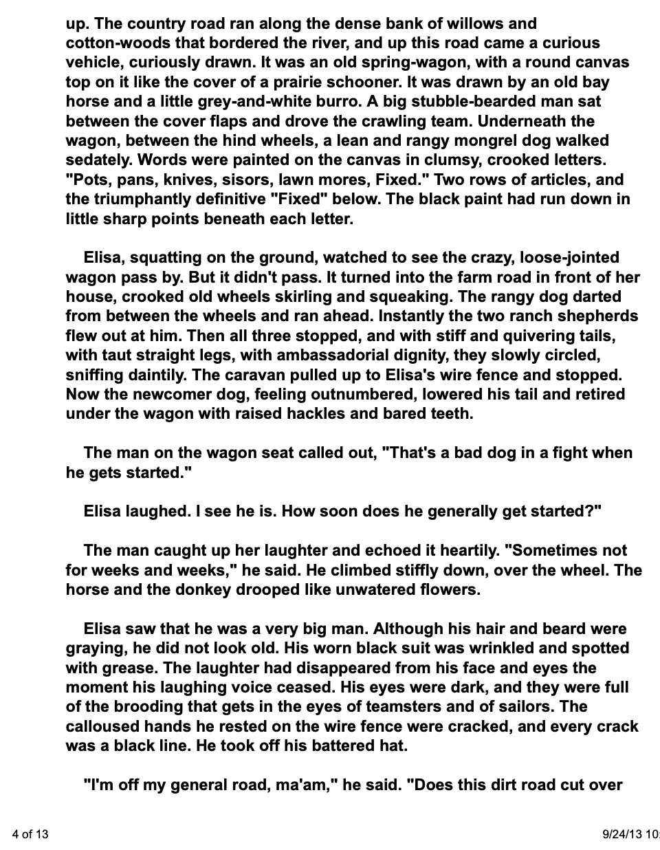 Solved John Steinbeck The Chrysanthemums The high | Chegg.com