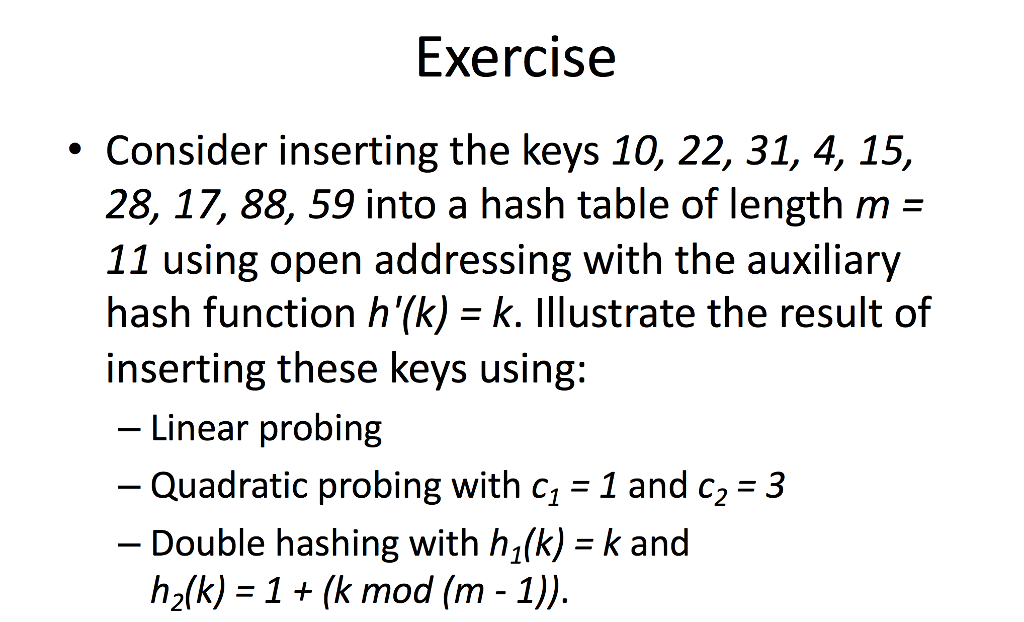 Data Structure and Algorithms Hash Tables. Preparing | Chegg.com