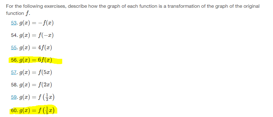 Solved For the following exercises, describe how the graph | Chegg.com