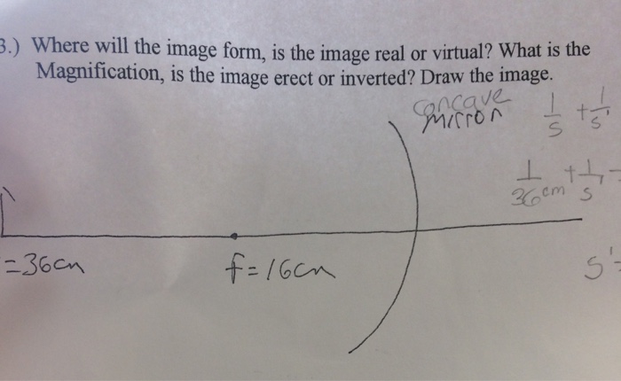 Solved .) Where will the image form, is the image real or | Chegg.com