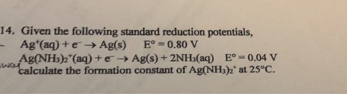 Solved 14. Given the following standard reduction | Chegg.com
