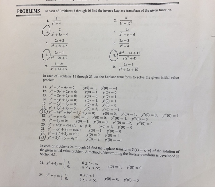 Solved PROBLEMS In each of Problems 1 through 10 find the | Chegg.com