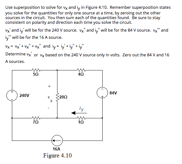Solved Use superposition to solve for vx and iy in Figure | Chegg.com