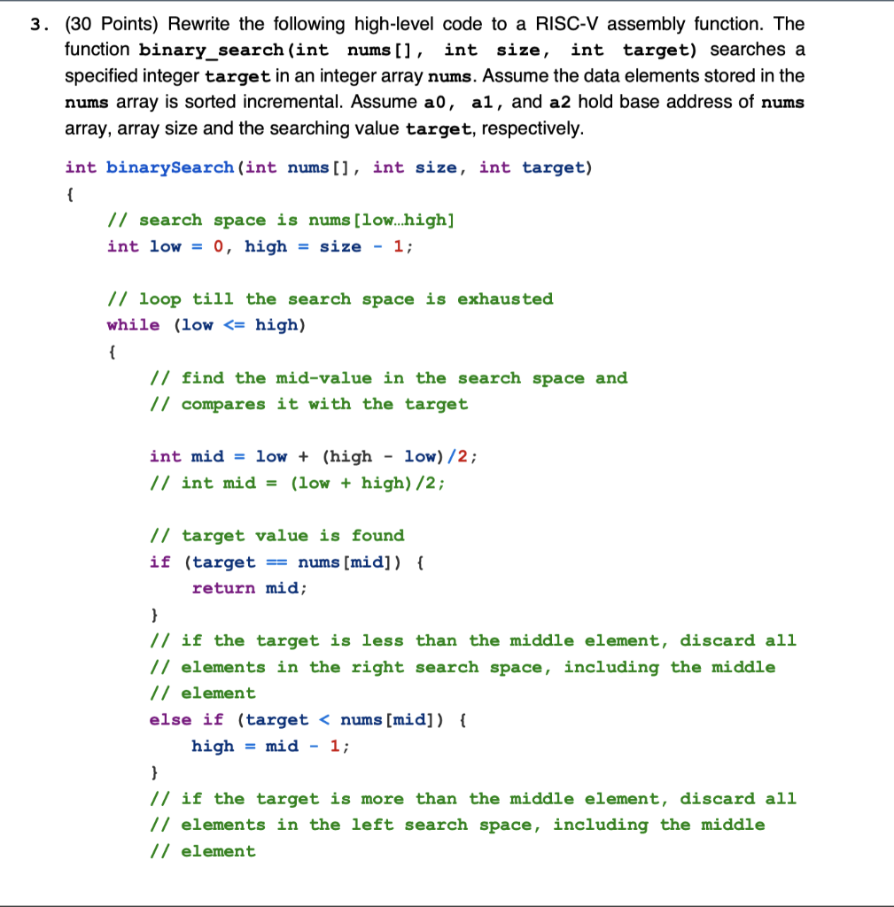 Solved 3. (30 Points) Rewrite the following high-level code | Chegg.com