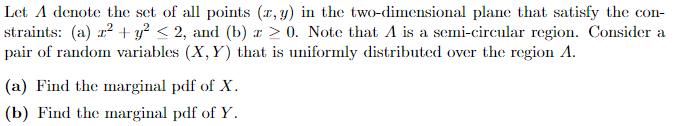 Solved Let A denote the set of all points (x, y) in the | Chegg.com