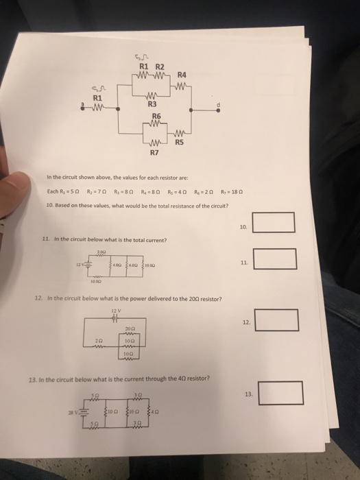Solved R1 R2 R1 R3 R6 R5 R7 In the circuit shown above, the | Chegg.com