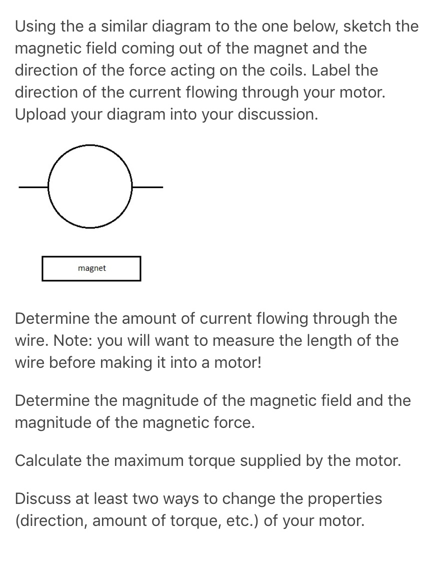 Electric Motor Lab Objectives: *Construct a simple | Chegg.com