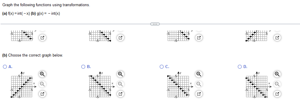Solved Graph the following functions using transformations. | Chegg.com