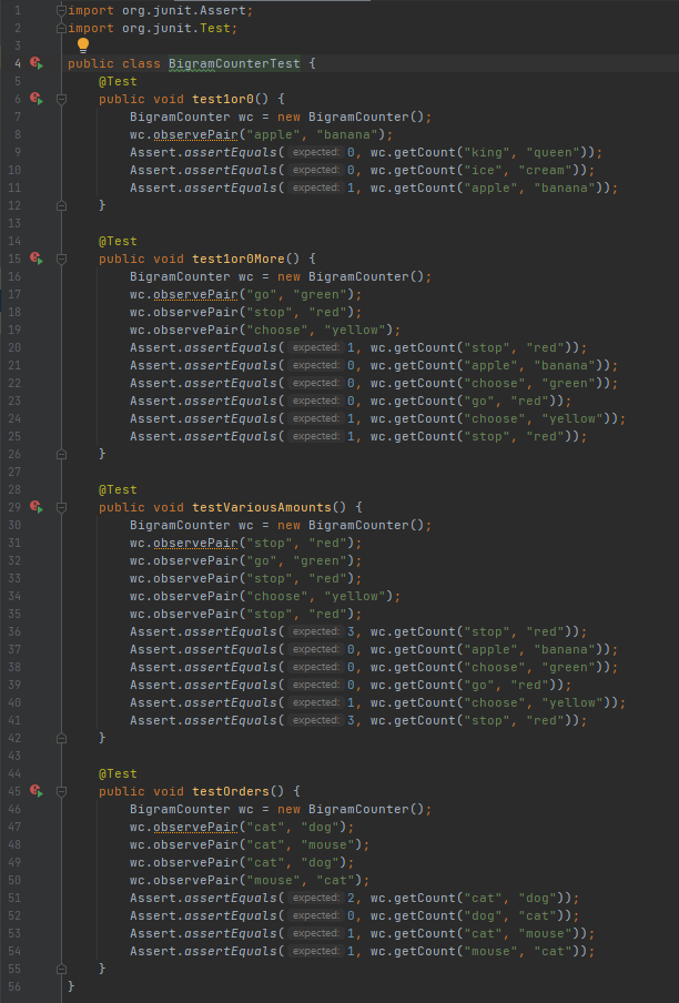 Solved 1 2 3 class Bigram implements Comparable { public | Chegg.com