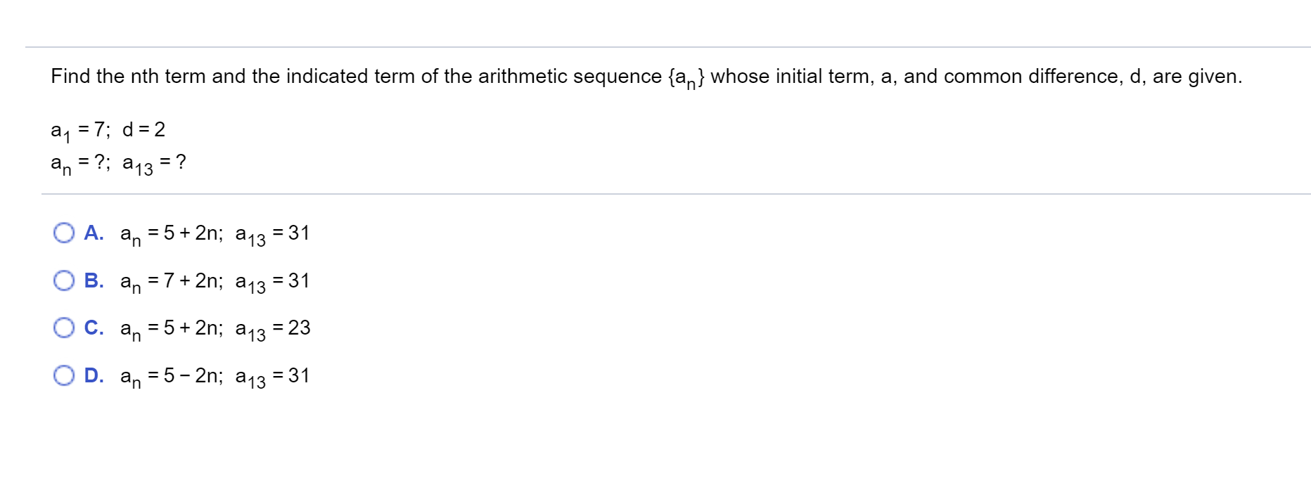 Solved Find the nth term and the indicated term of the | Chegg.com