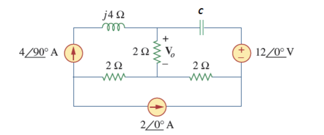 Solved Calculate Vo in the following circuit, where ZC = –j8 | Chegg.com