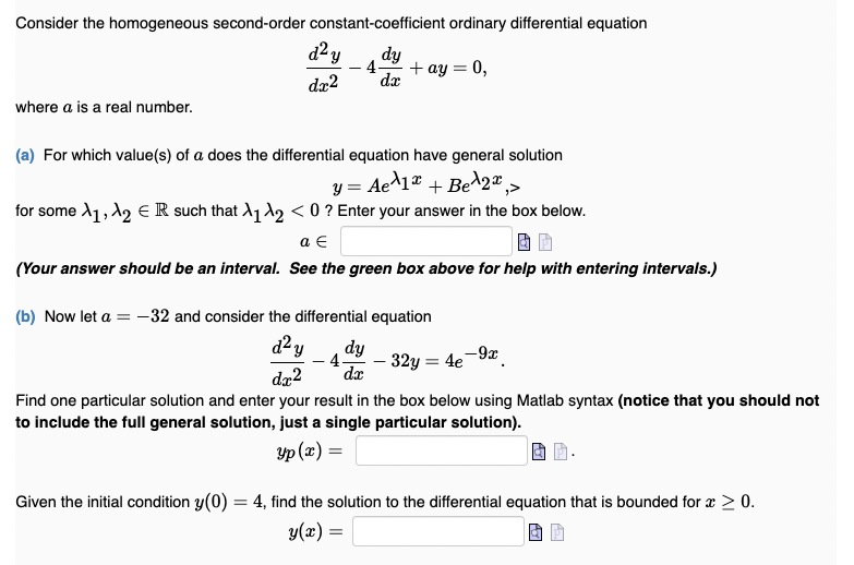 Solved Consider the homogeneous second-order | Chegg.com