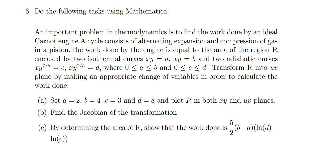 Solved 6. Do the following tasks using Mathematica. An | Chegg.com
