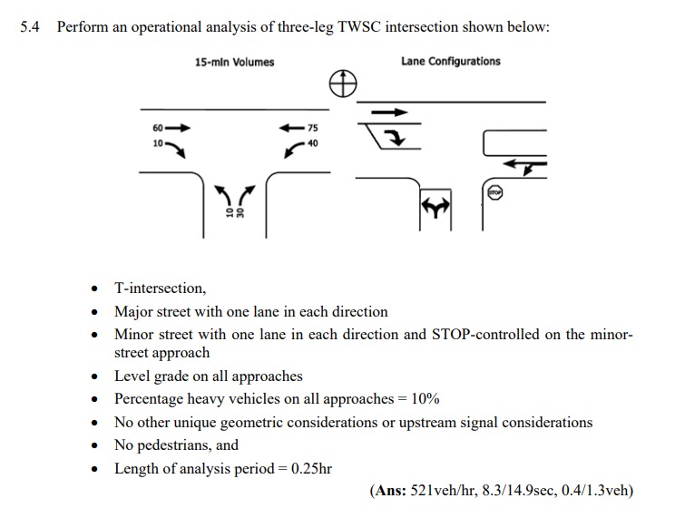 Solved .4 Perform an operational analysis of three-leg TWSC | Chegg.com