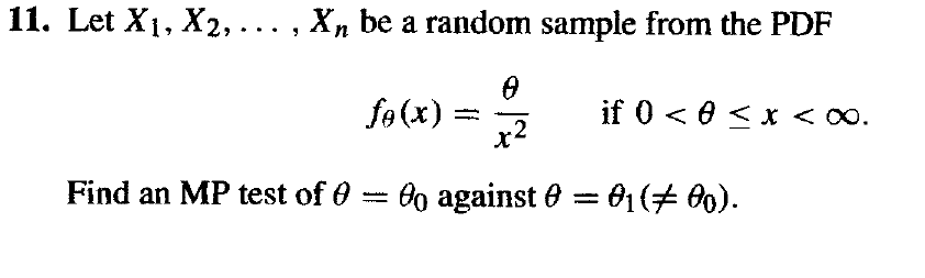 Solved 1. Let X1,X2,…,Xn be a random sample from the PDF | Chegg.com