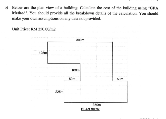 Solved Below are the plan view of a building. Calculate the | Chegg.com