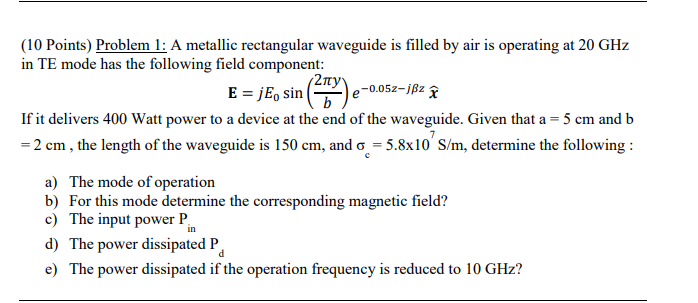 Solved 10 Points Problem 1 A Metallic Rectangular