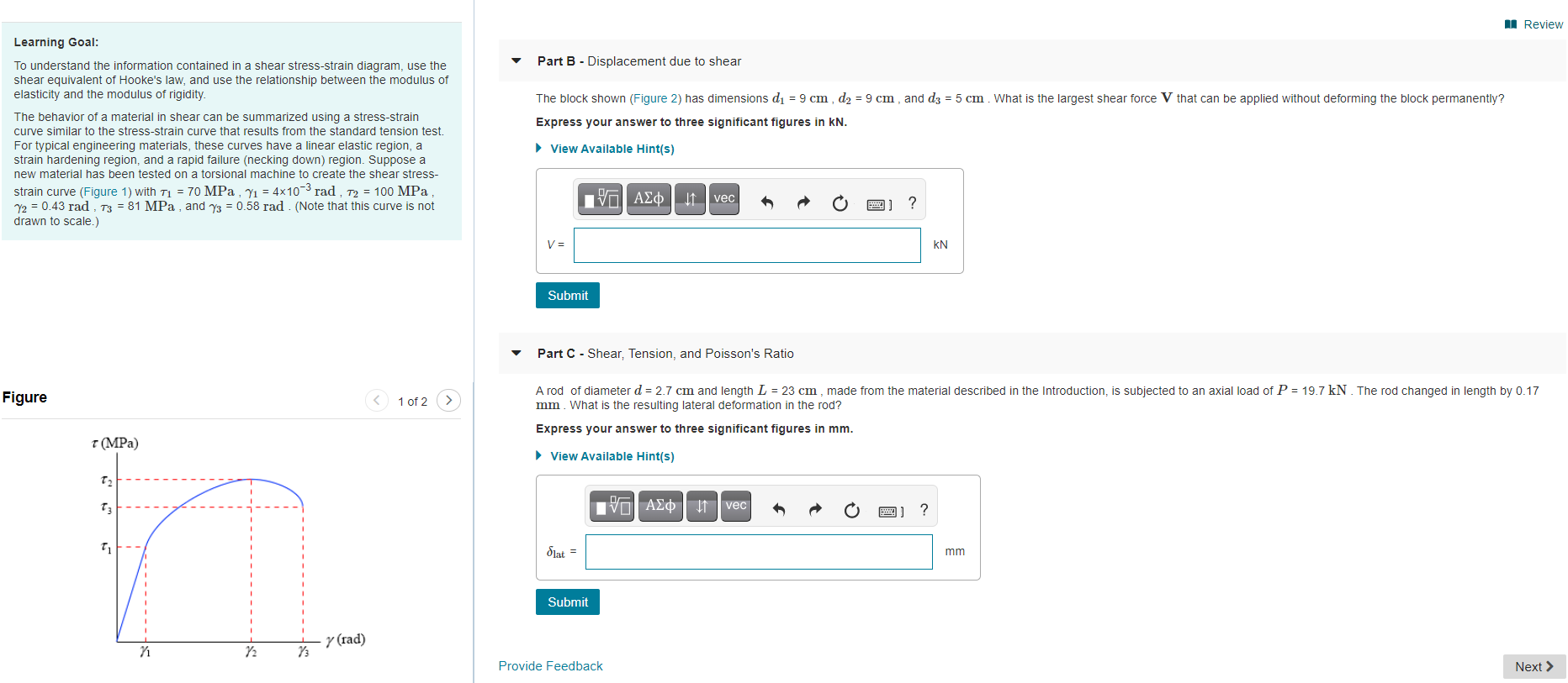 Solved dz V d2 di I Review Learning Goal: Part B - | Chegg.com