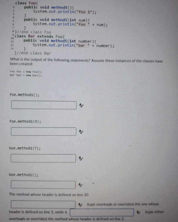 Solved Class Foo Public Void Method1