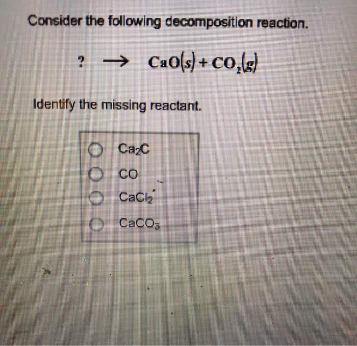 Solved Consider the following decomposition reaction. | Chegg.com