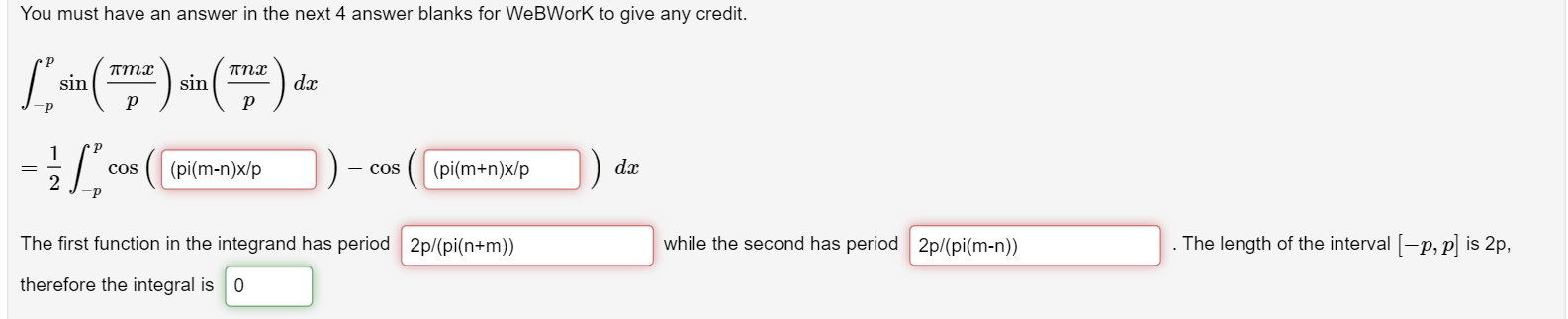 Solved лт (1 point) Derive the orthogonality relations on | Chegg.com