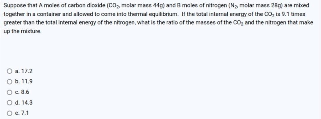 Solved Suppose that A moles of carbon dioxide (CO2, molar | Chegg.com