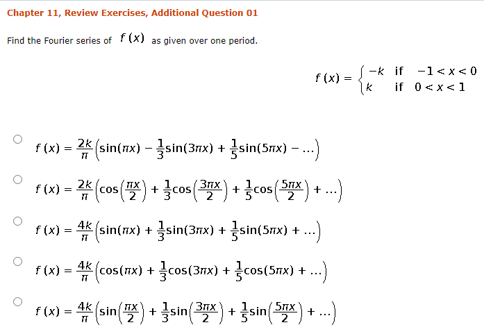 Solved Chapter 11, Review Exercises, Additional Question 01 | Chegg.com