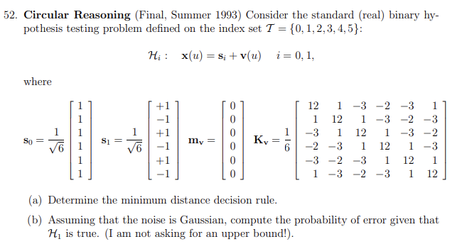 52. Circular Reasoning (Final, Summer 1993) Consider | Chegg.com