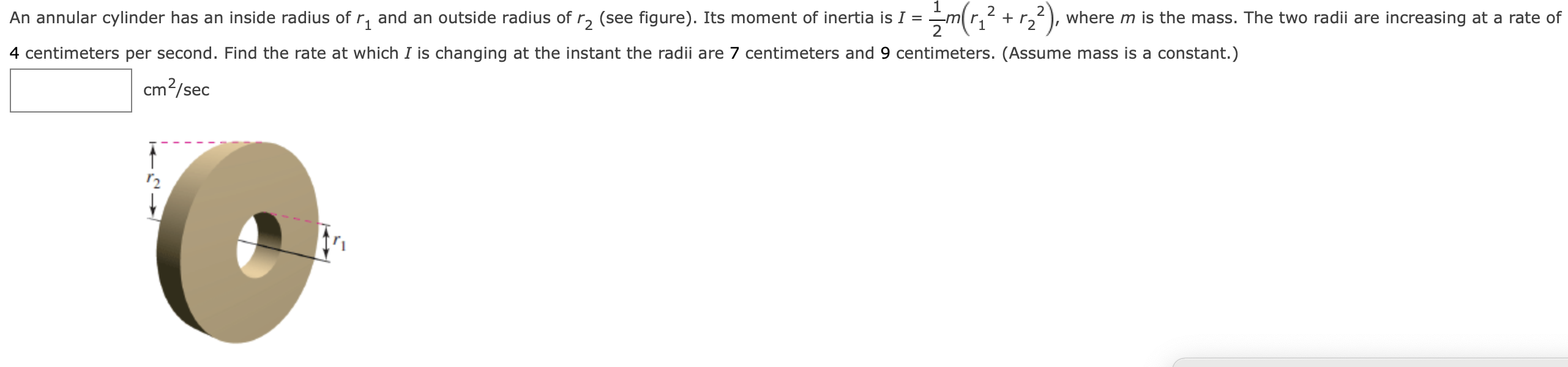 Solved An annular cylinder has an inside radius of rį and an | Chegg.com