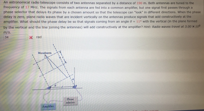 Solved An astronomical radio telescope consists of two | Chegg.com