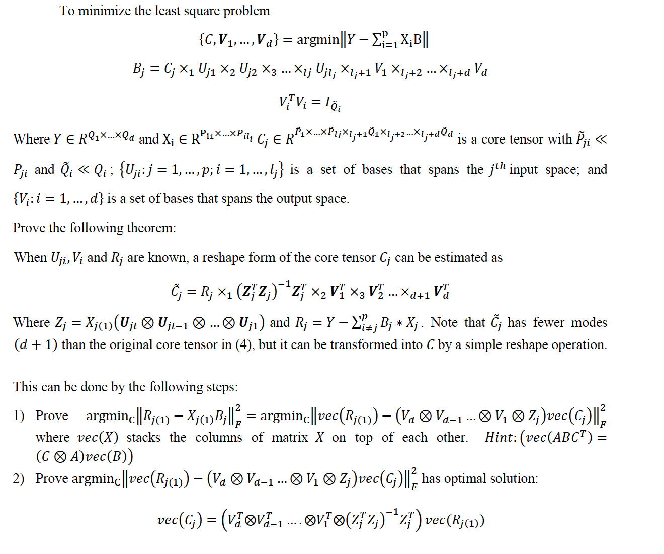 Solved To minimize the least square problem | Chegg.com