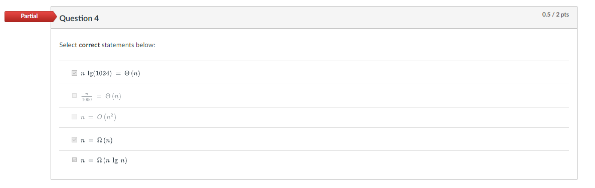 Solved Question 4 0.5 / 2 pts Select correct statements | Chegg.com