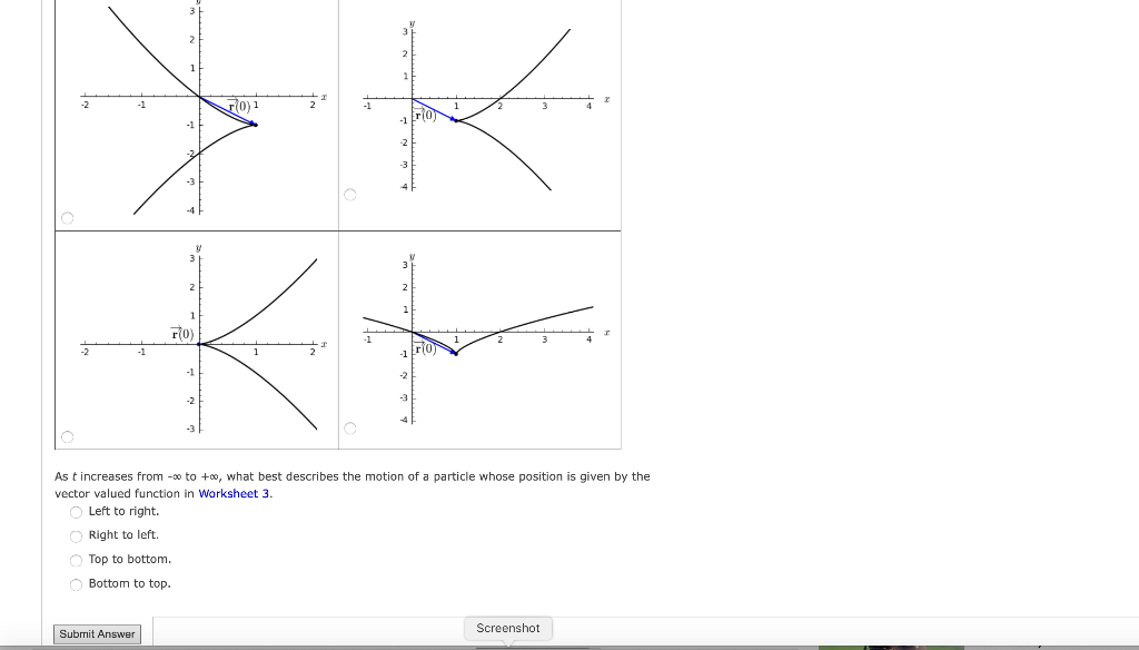 Solved Math 175 Worksheet 3 Vector Fcns I For The Vector