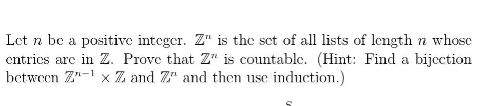 Solved Let n be a positive integer. Z" is the set of all | Chegg.com