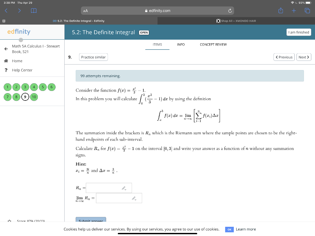 Solved 3:38 PM Thu Apr 29 93%