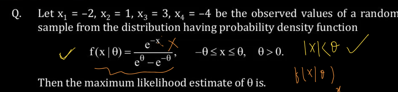 Solved Q. ﻿Let x1=-2,x2=1,x3=3,x4=-4 be ﻿the observed values | Chegg.com