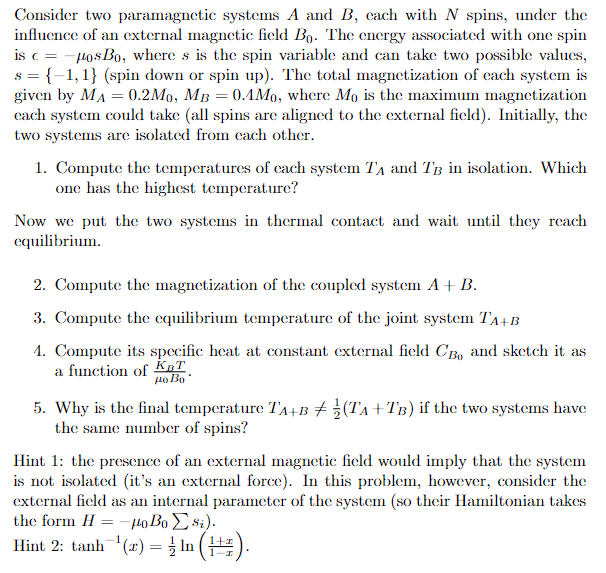 Solved I am really lost with this statistical mechanics | Chegg.com