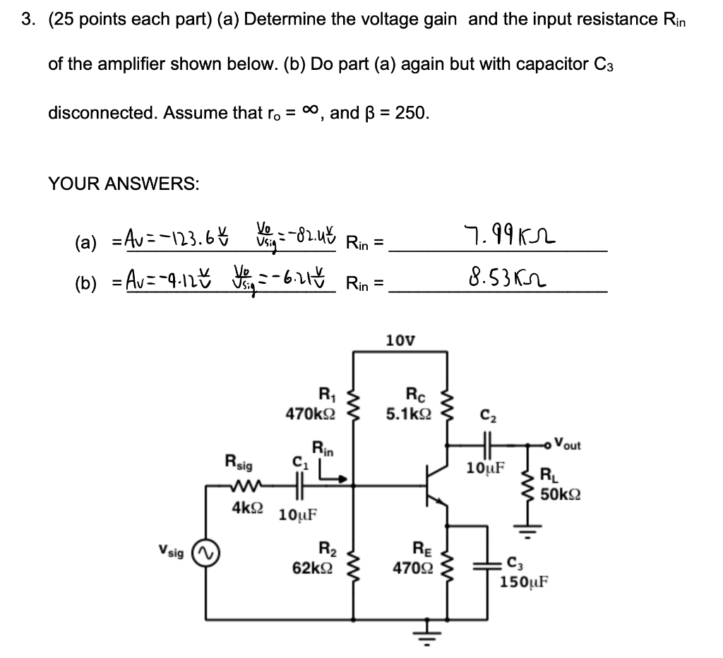 Solved 3. (25 points each part) (a) Determine the voltage | Chegg.com