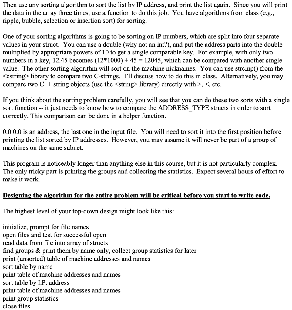 Numeric addresses for computers on the original | Chegg.com