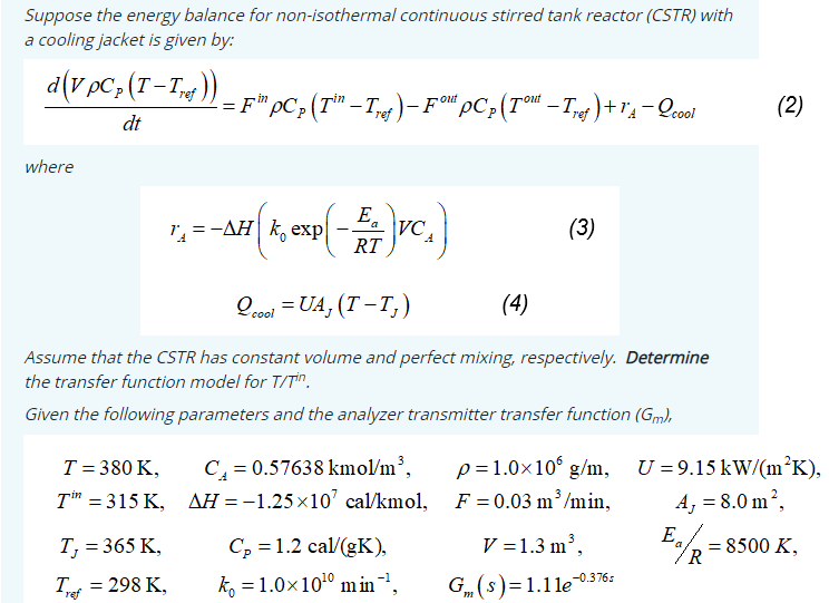 Solved Suppose the energy balance for non-isothermal | Chegg.com