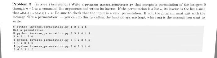 Problem 3 Inverse Permutation Write A Program 5233