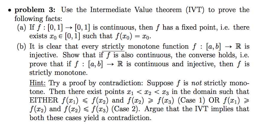 Solved » problem 3: Use the Intermediate Value theorem (IVT) | Chegg.com