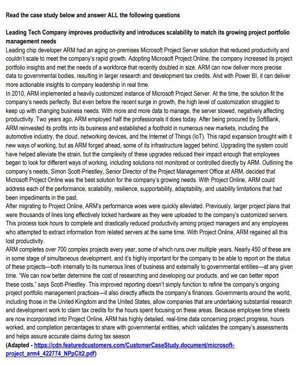 Solved Question ARM has highly detailed, real-time data | Chegg.com