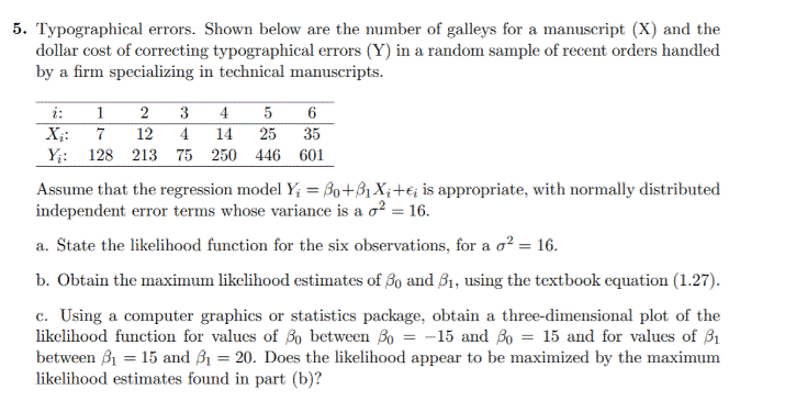 Solved 5. Typographical errors. Shown below are the number | Chegg.com