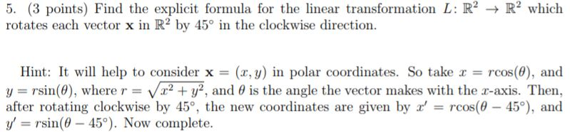 Solved 5, (3 points) Find the explicit formula for the | Chegg.com