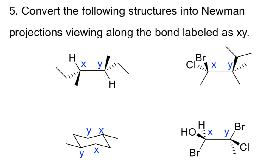 Solved 5. Convert the following structures into Newman | Chegg.com