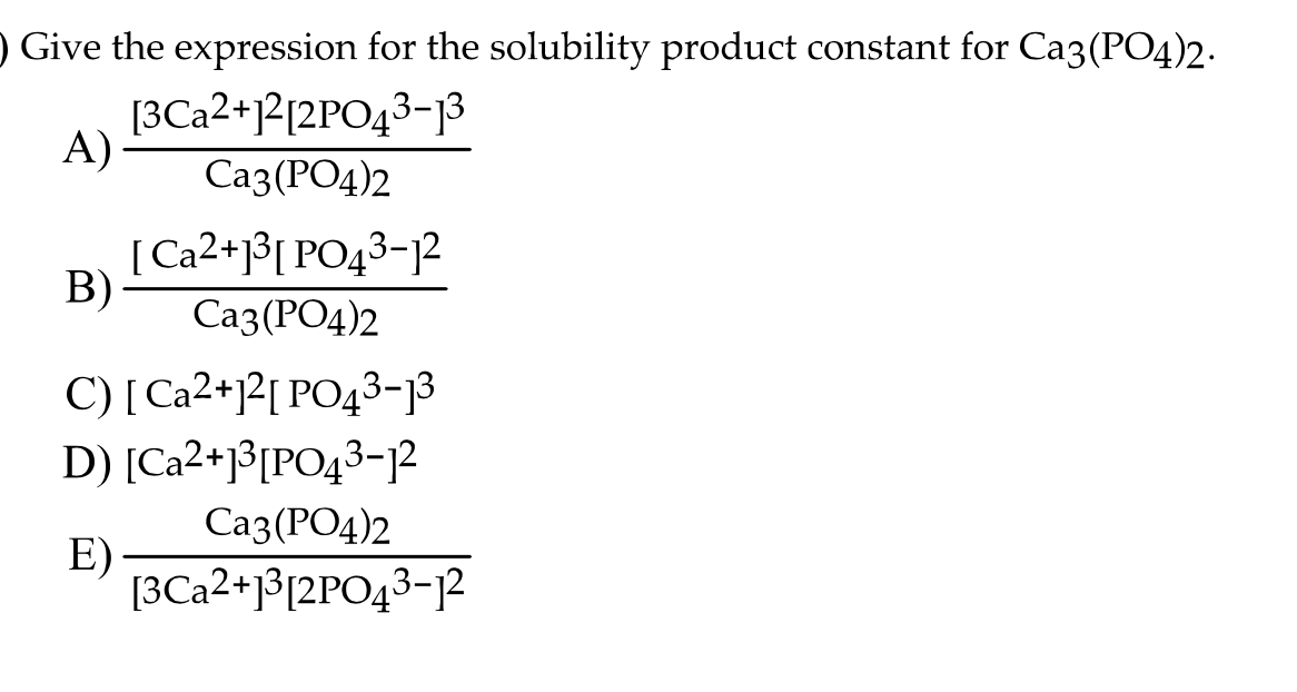 Solved Give the expression for the solubility product | Chegg.com
