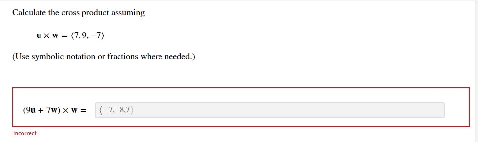 Solved Calculate the cross product | Chegg.com