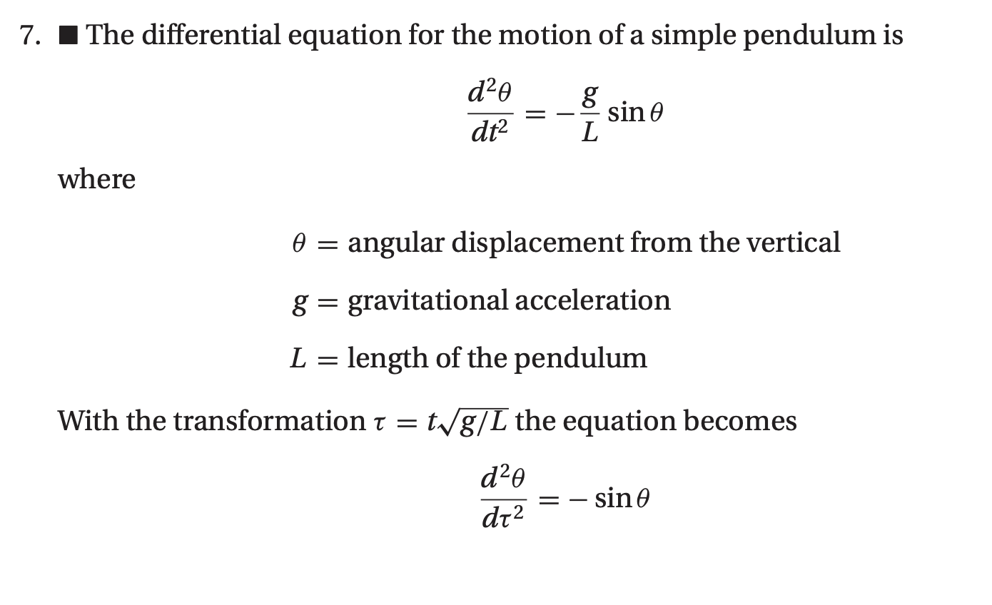 Solved 7. The differential equation for the motion of a | Chegg.com